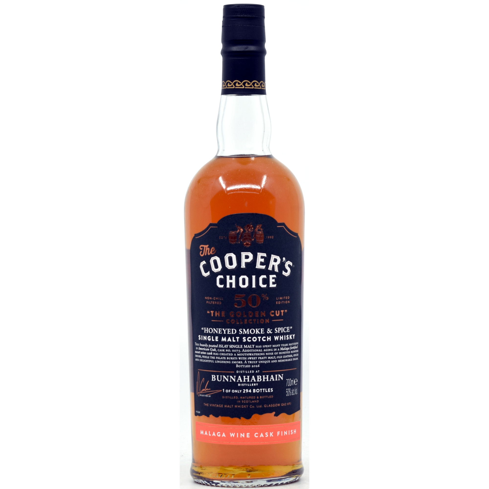 Bunnahabhain "Honeyed Smoke & Spice" Malaga Cask Cooper's Choice Golden ...