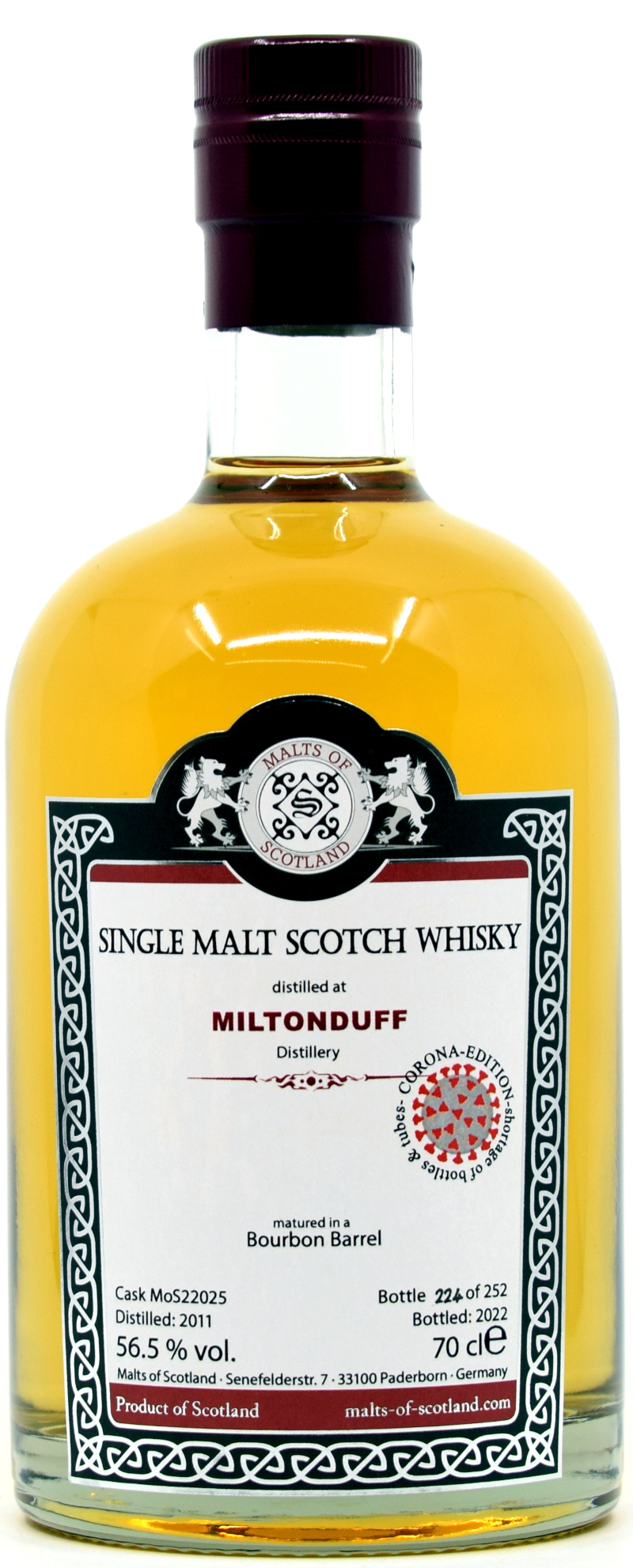 Miltonduff 11 Jahre 2011/2022 Malts of Scotland 56,5% vol. - hier ...