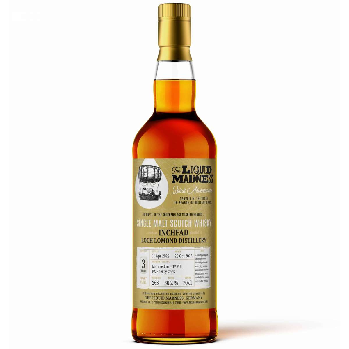 Inchfad (Loch Lomond) 2022/2025 1st Fill PX Sherry The Liquid Madness ...