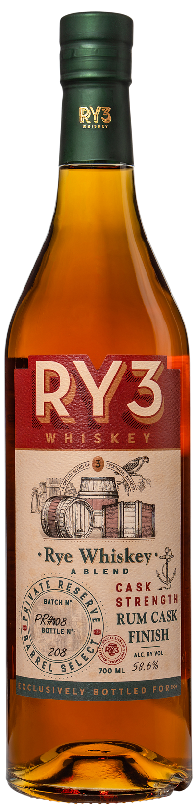 Ry3 Blended Rye Whiskey Rum Cask Cask Strength 58,6% vol. - hier kaufen ...